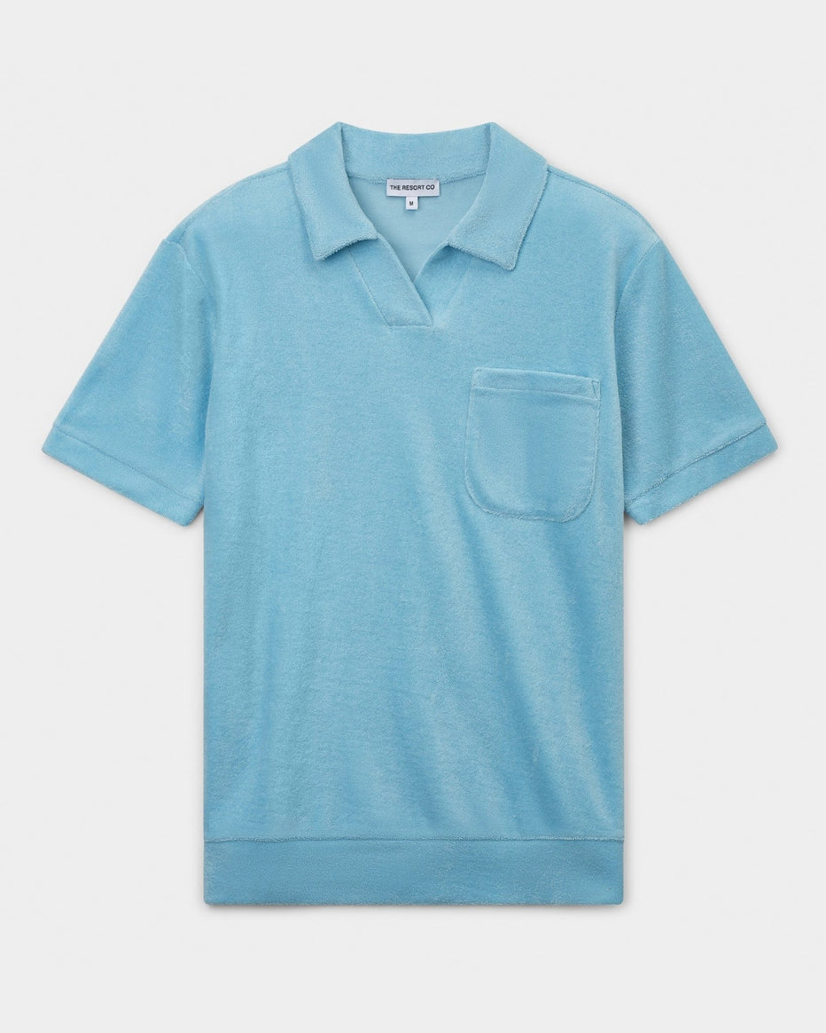 Terry Polo Shirt Light Blue – THE RESORT CO