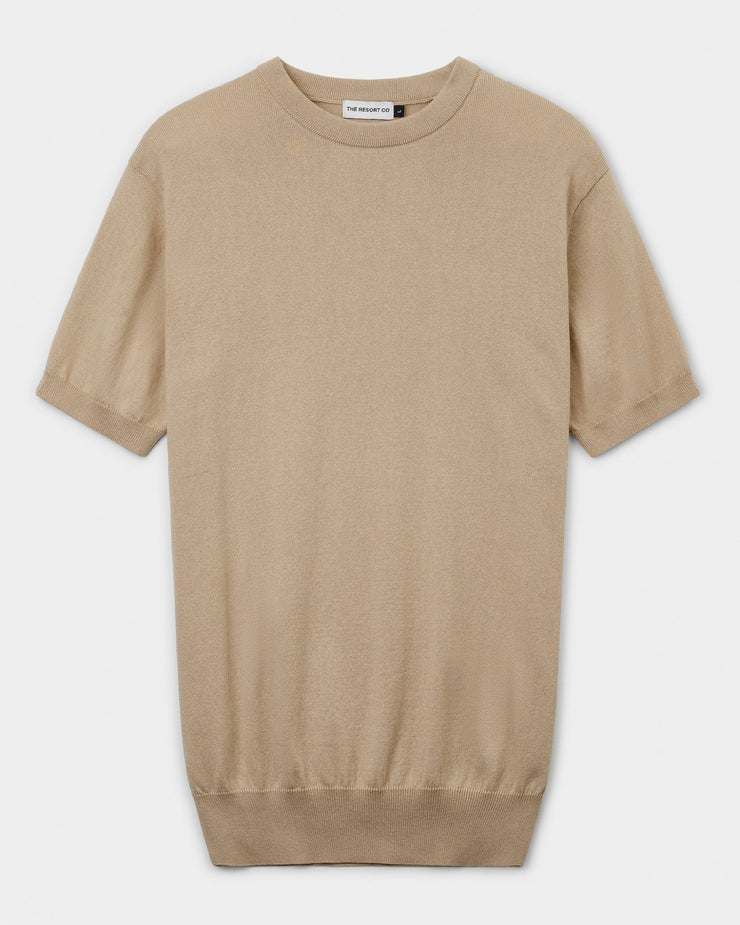 Knitted Tee Camel – THE RESORT CO